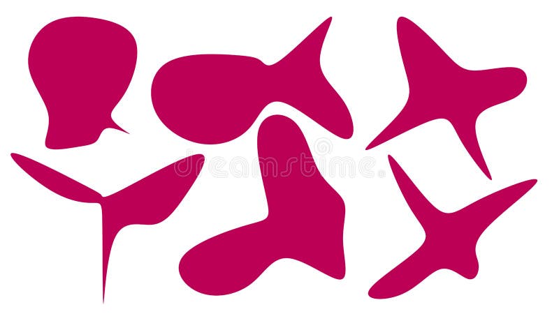 Organic Pink Blobs Irregular Shape. Abstract Fluid Shapes Vector Set ...