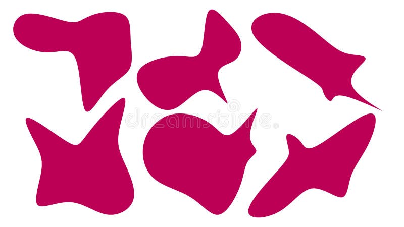 Organic Pink Blobs Irregular Shape. Abstract Fluid Shapes Vector Set ...