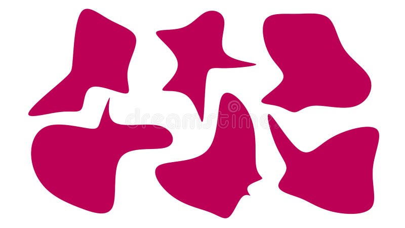 Organic Pink Blobs Irregular Shape. Abstract Fluid Shapes Vector Set ...