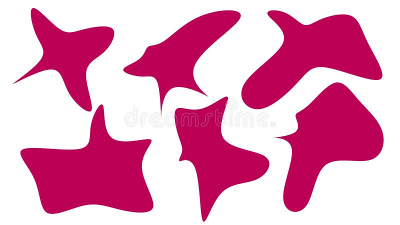 Organic Pink Blobs Irregular Shape. Abstract Fluid Shapes Vector Set ...
