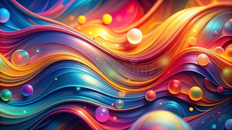 Abstract Fluid Shapes a Vibrant Bokeh Art Print for Modern Interiors ...