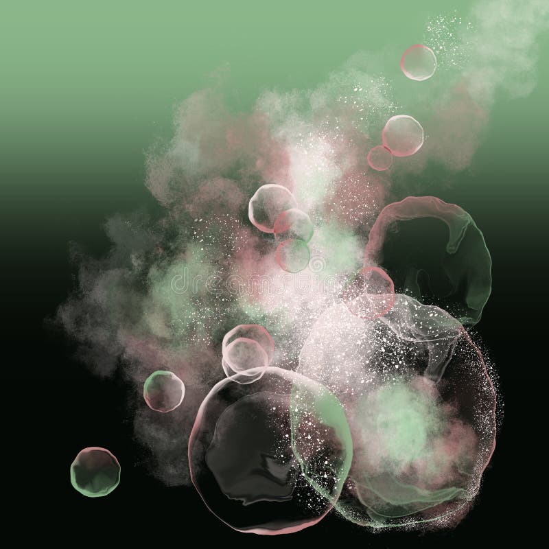 Abstract Fluid Smoke and Bubbles Stock Illustration - Illustration of ...