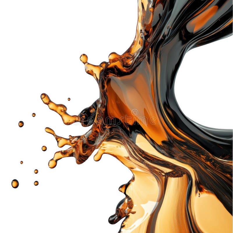Abstract Fluid Splash Artwork with Dynamic Orange and Black Hues on ...