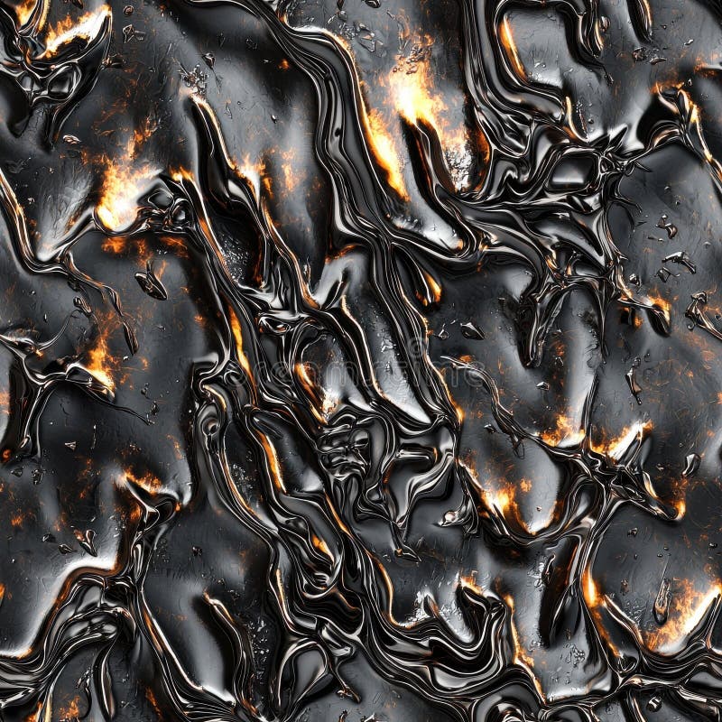 Abstract Fluid Surface with Glowing Textures and Rich Color Contrast ...
