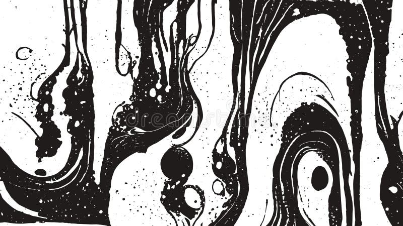 Abstract Fluid Water Impression in Black Over White Stock Vector ...
