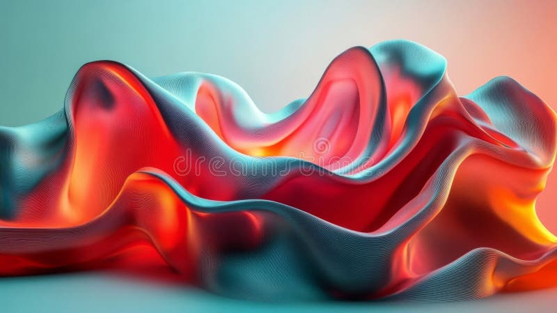 Abstract Fluid Wave Background Red Orange Blue Glow Stock Illustration ...