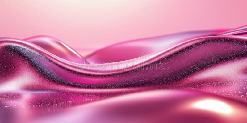 Abstract Fluid Waveforms in Shimmering Pink Gradient Surface Stock ...