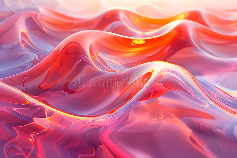 Abstract Fluid Waves in Bright Colors with Smooth, Glossy Texture Stock ...
