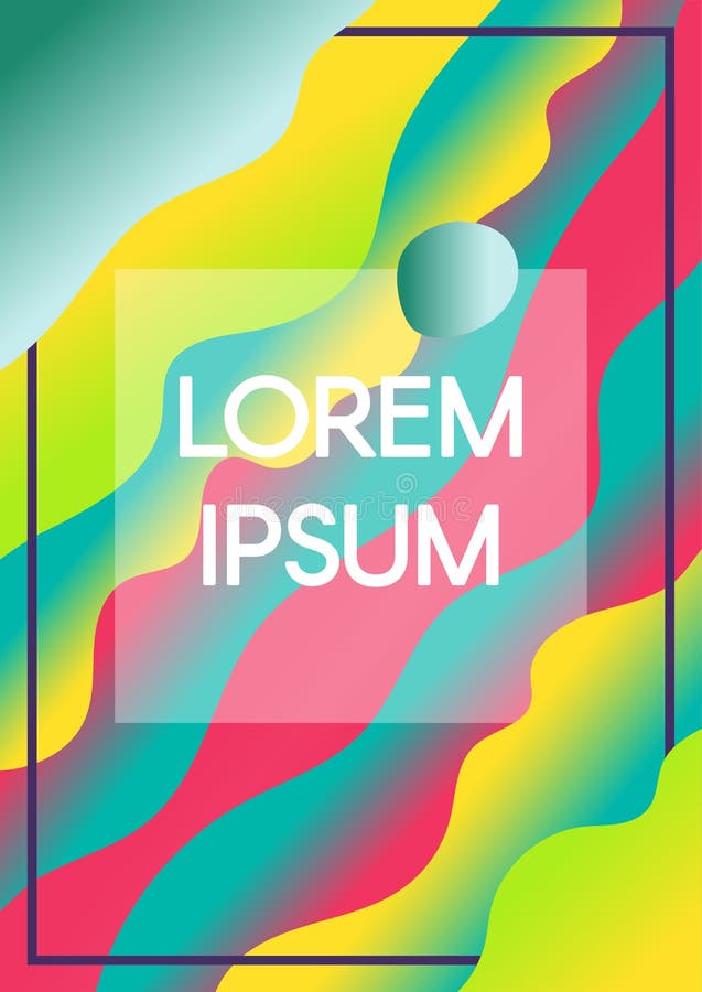 Abstract Fluid Waves with Copyspace Acid Banner Layout Stock Vector ...