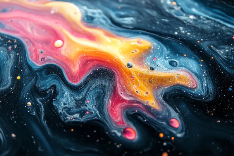 Abstract Fluid Waves in Cosmic Colors Stock Illustration - Illustration ...