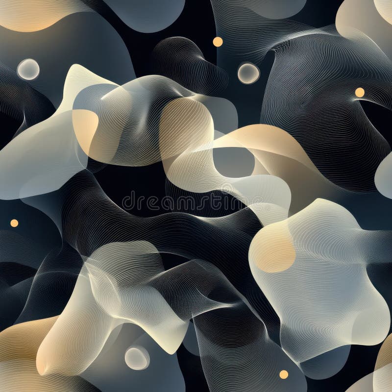 Abstract Fluid Waves with Dynamic Lines and Spheres in Modern Art ...