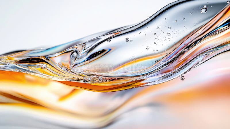 Abstract Fluid Waves with Transparent Serum and Oil Textures Stock ...
