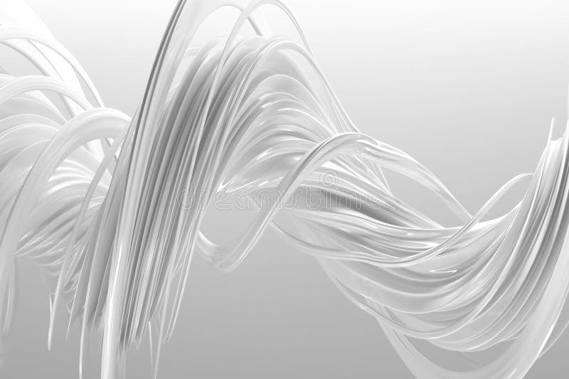 Abstract Fluid White Swirl Composition for Modern Design Stock ...