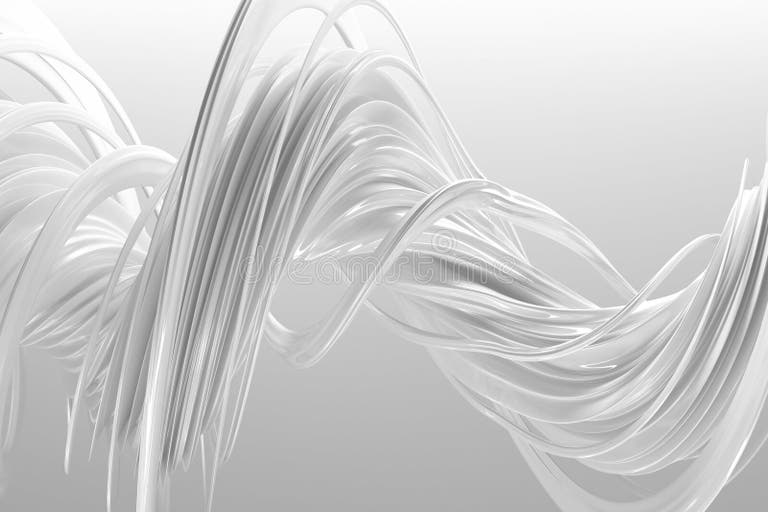 Abstract Fluid White Swirl Composition for Modern Design Stock ...