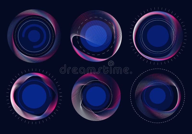 Abstract Fluorescent Neon Gradient Colors Round Shape Decorating with ...