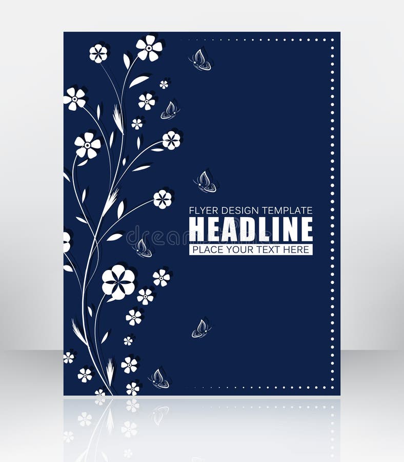 Abstract Flyer or Cover Design with Floral Pattern. Vector Illustration ...