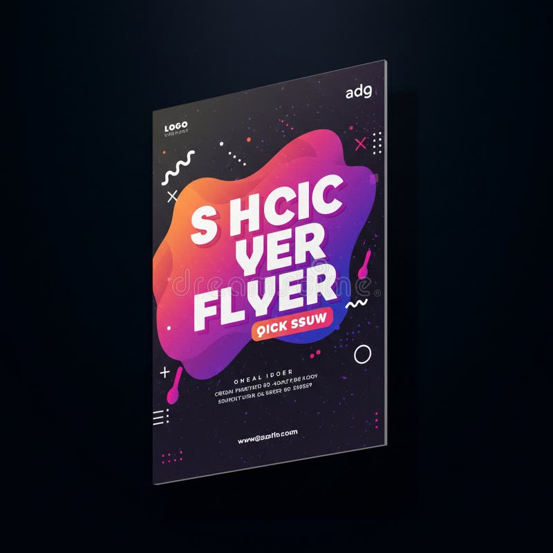 Abstract Flyer Design Featuring Bold, White Text on a Colorful Gradient ...