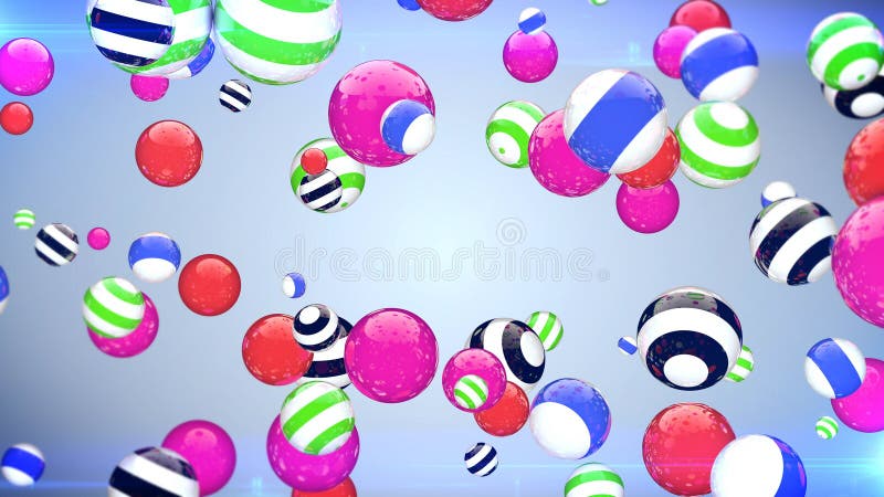 Abstract Flying Balls of Different Colours Background Stock ...