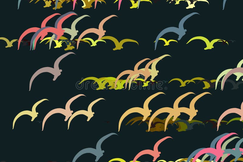 Flying Birds Illustrations Background Abstract, Hand Drawn Texture ...