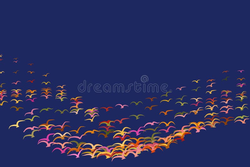 Abstract Flying Birds Generative Art Background. Template, Texture ...