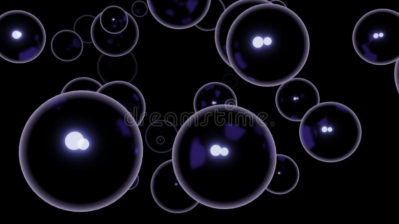 Abstract Flying Bubble Silhouettes on a Black Background. Design ...
