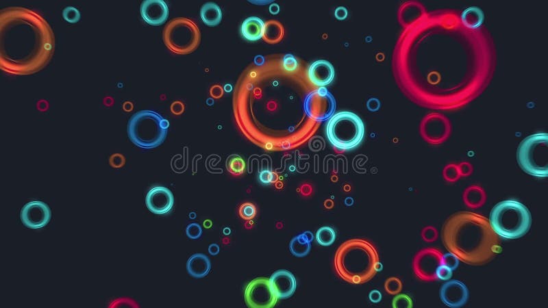 Abstract Flying Colorful Glow Circles Particles Animation Stock Video ...