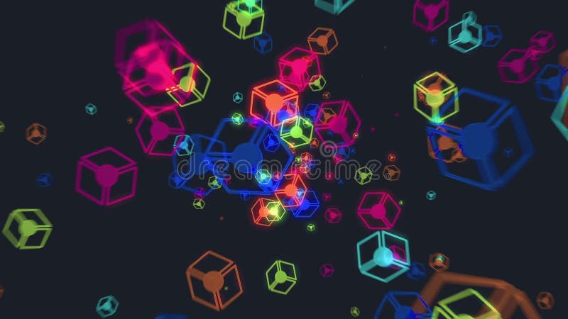 Flying Colorful Particles Motion Graphics with Green Screen Background ...