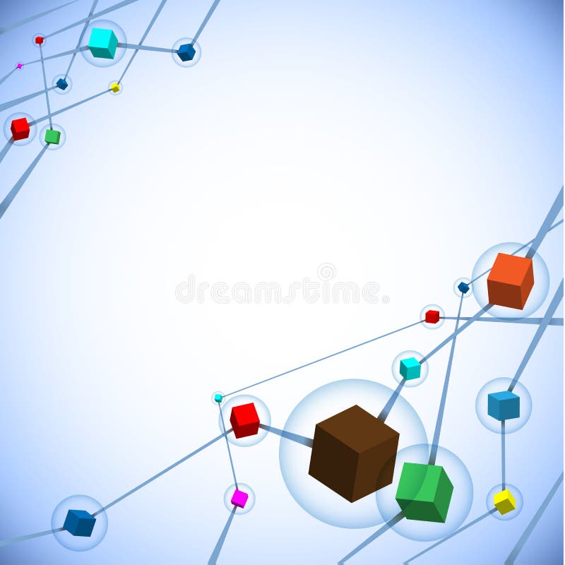 Two connected cubes. stock illustration. Illustration of metallic ...
