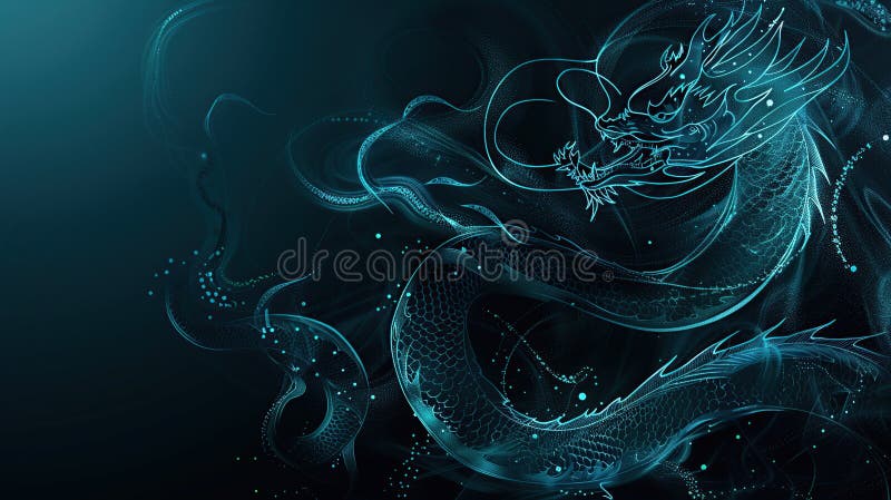 Abstract Blue Dragon in the Night Stock Illustration - Illustration of ...