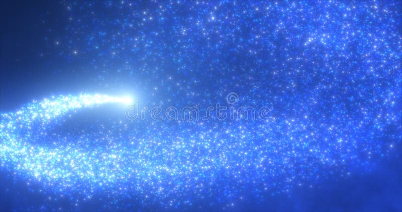 Abstract Flying Line Particles Blue Bright Glowing Magical Energy ...