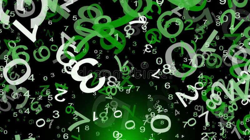 Abstract,flying Numbers in Green Stock Video - Video of concept, note ...