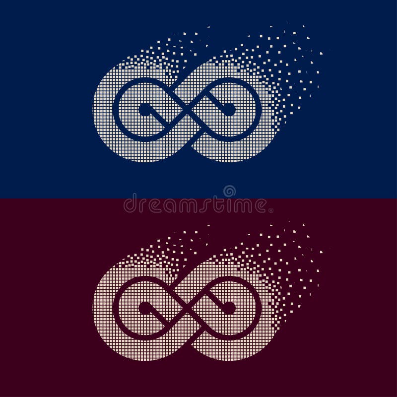 Abstract Flying Pixel Eternity Emblem Stock Vector - Illustration of ...