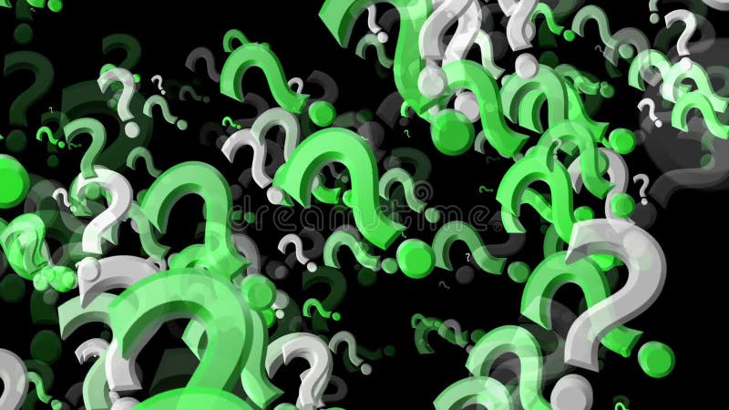 Flying Question Marks in White and Green Stock Footage - Video of ...