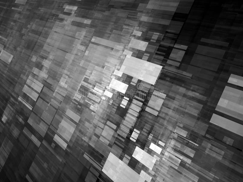Abstract Flying Rectangles Black and White Effect Stock Illustration ...