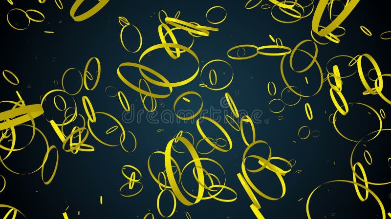 Abstract Flying Rings in Yellow on Blue Stock Video - Video of message ...
