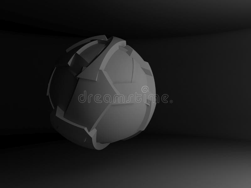 Abstract Flying Spherical Object 3 D Stock Illustration - Illustration ...