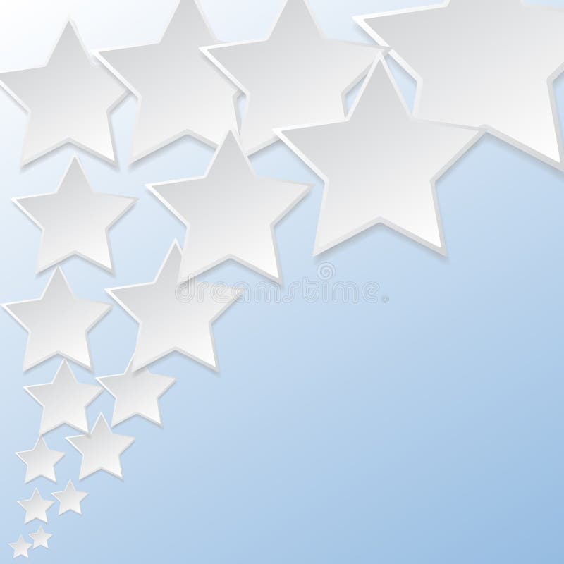Abstract Flying Star Signs Shaped Notes on Light Blue Background Stock ...