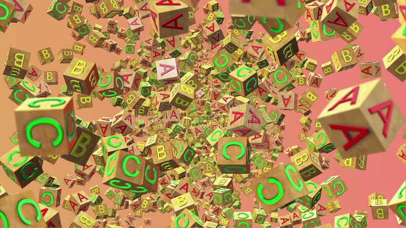 Abstract Flying Wooden Alphabet Cubes Stock Footage - Video of abstract ...