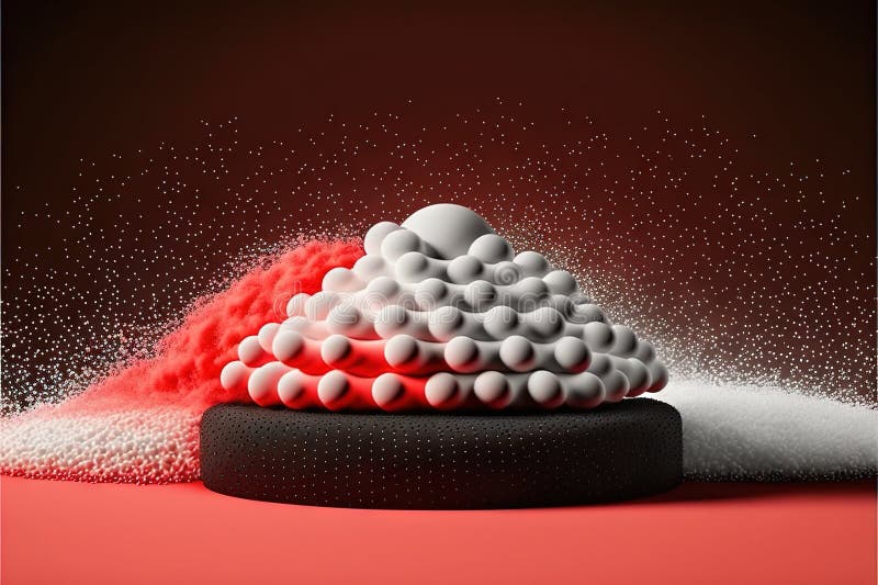 Abstract Foam Clouds with Splashing Forms and Drops. Black and White ...