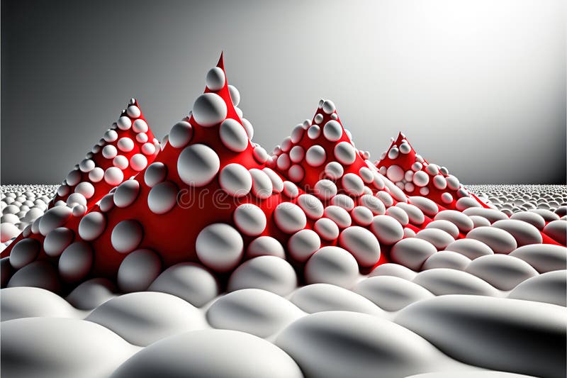 Abstract Foam Clouds with Splashing Forms and Drops. Black and White ...