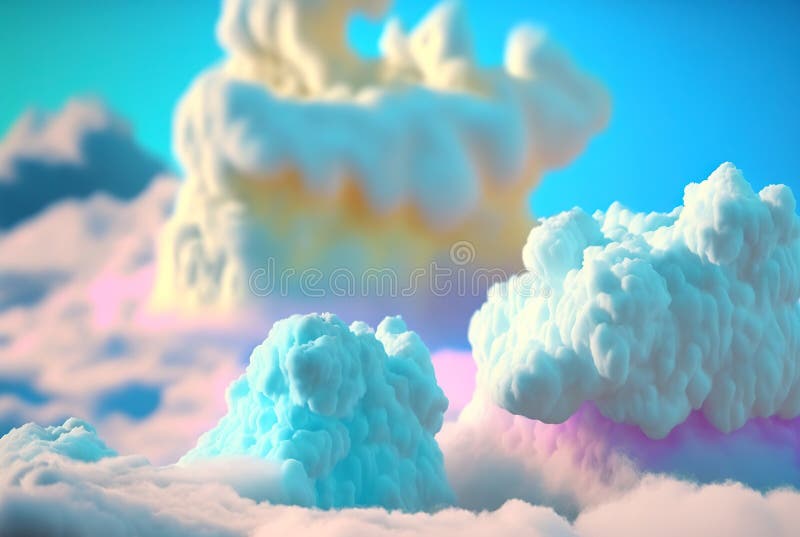Abstract Foam Clouds with Splashing Forms and Drops. Colorful Foam ...