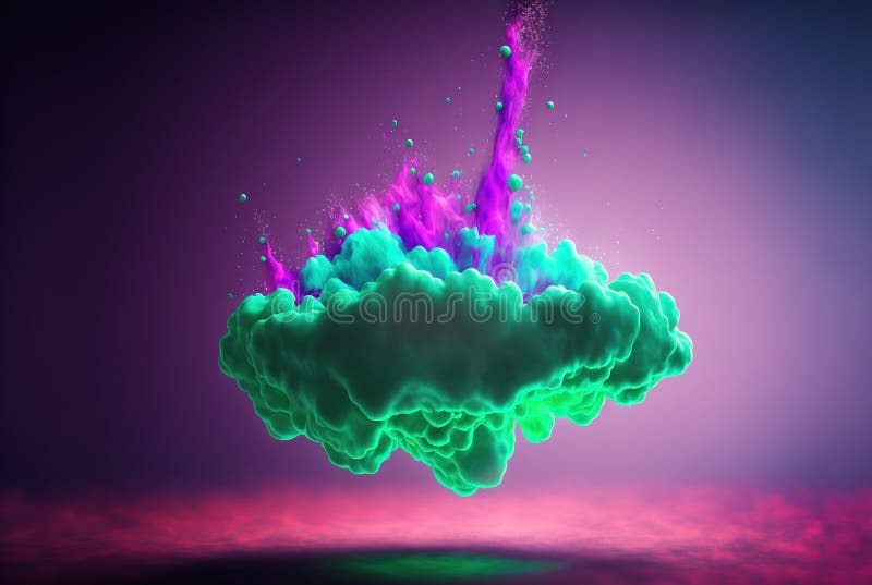 Abstract Foam Clouds with Splashing Forms and Drops. Colorful Foam ...