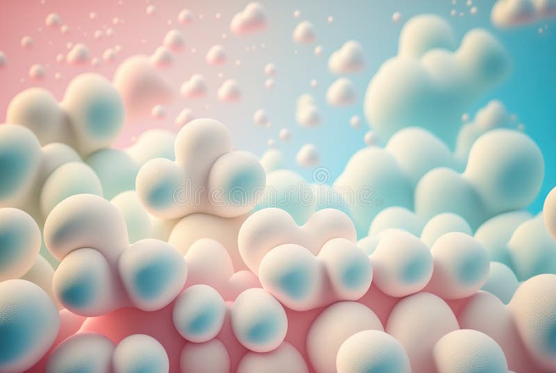 Abstract Foam Clouds with Splashing Forms and Drops. Colorful Foam ...
