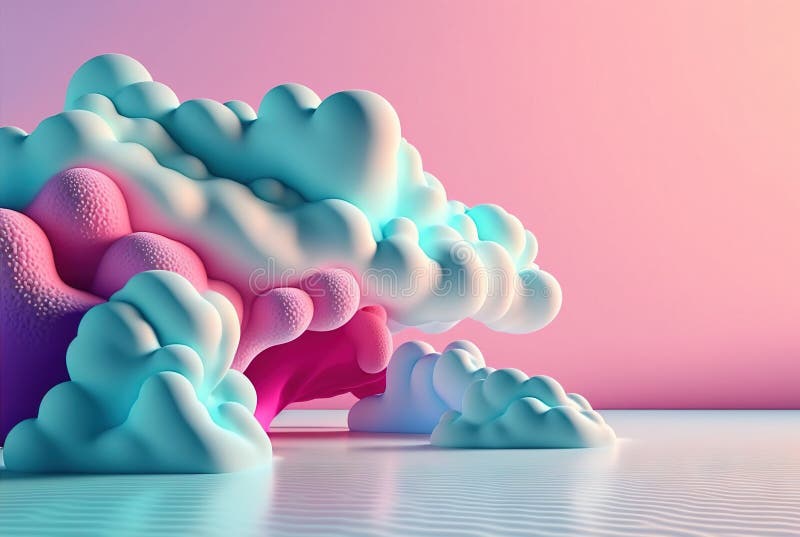 Abstract Foam Clouds with Splashing Forms and Drops. Colorful Foam ...