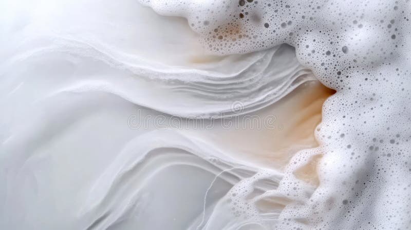 Abstract Foam and Liquid Texture: Soothing Wave Patterns in White and ...