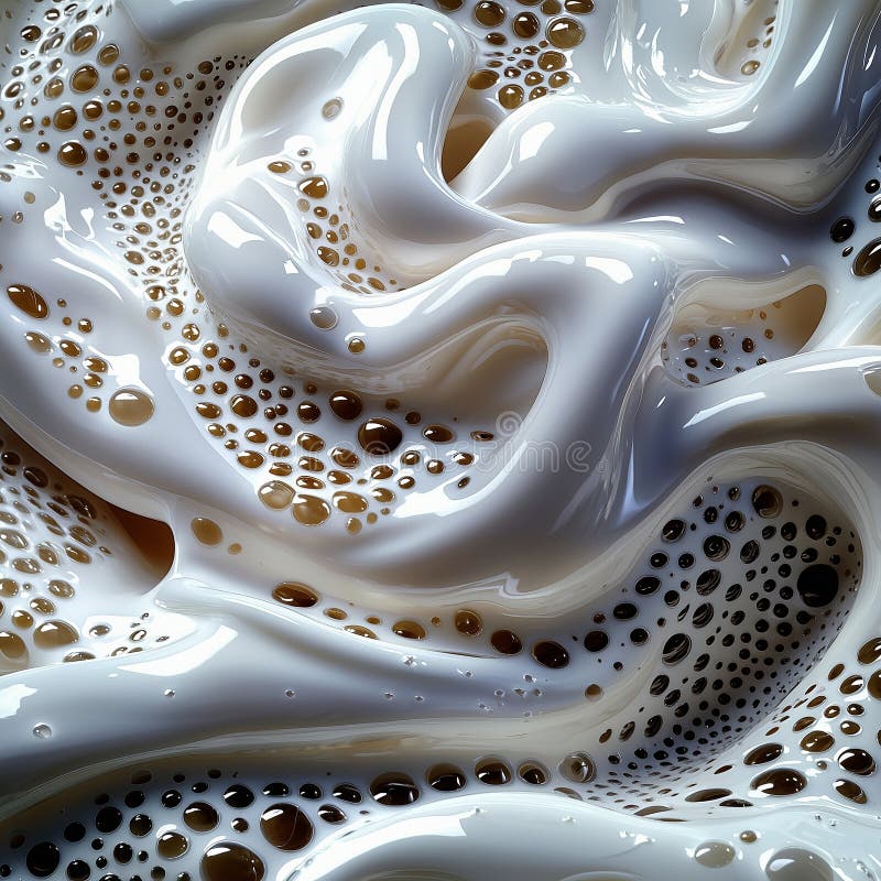 Abstract Foam and Liquid Textures with Metallic Accents Stock ...