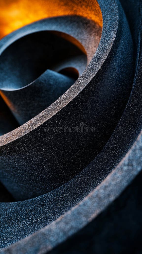 Abstract Foam Material Forming a Captivating Spiral Structure, Illuminated by a Warm, Inviting ...