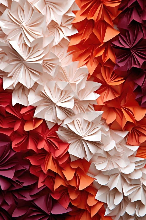 Abstract, Folded Origami Paper Patterns Stock Illustration ...