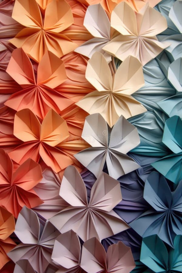Abstract, Folded Origami Paper Patterns Stock Illustration ...