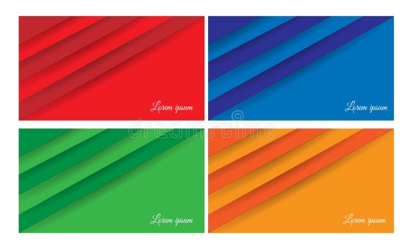 Abstract Folded Paper Background Set Different Colors Stock Vector ...